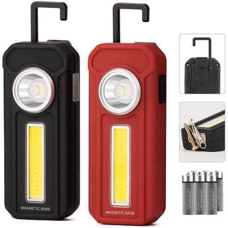 Magnetic Light, 2 Pack Portable LED Work Light with 4 Light Modes ...
