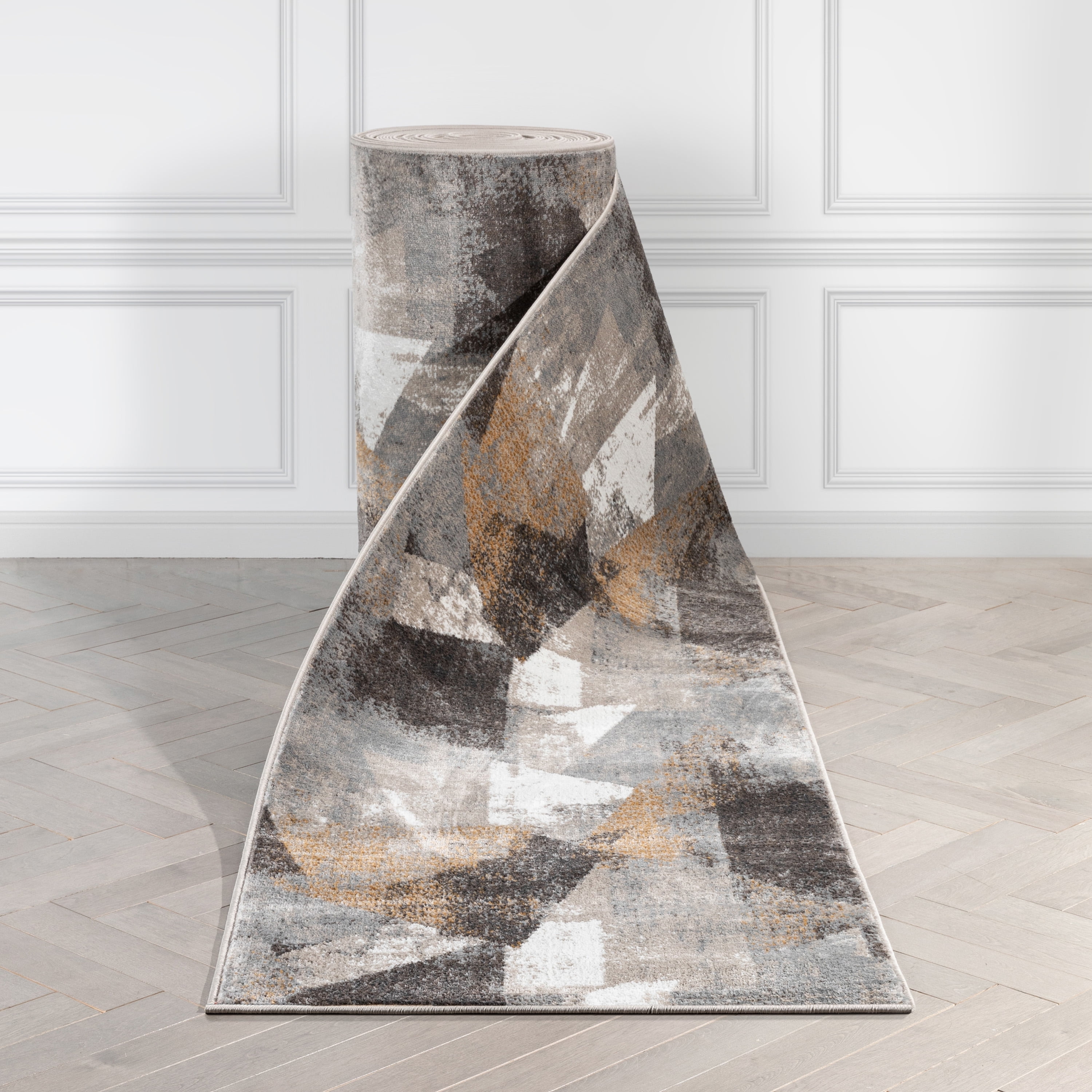 Well Woven Custom Size Runner - Choose Your Length - Kaye Grey & Golden ...