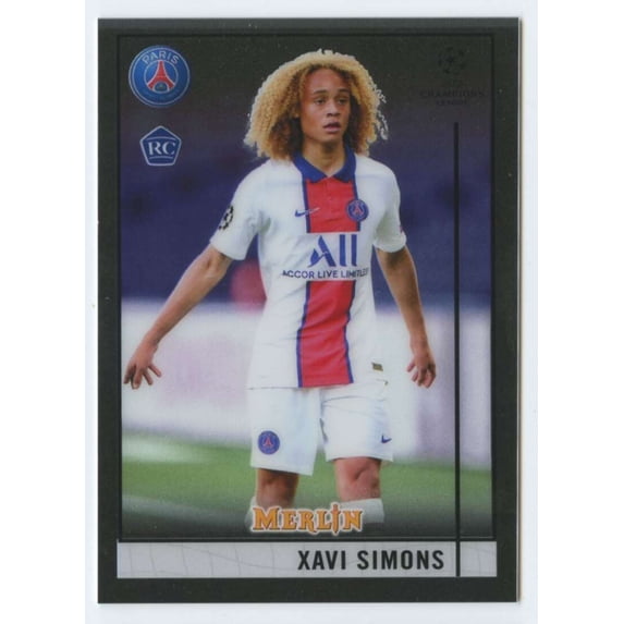 2020-21 TOPPS MERLIN CHROME UEFA #87 XAVI SIMONS RC PARIS SAINT-GERMAIN ...