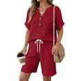 Bloomae Textured Knit Short Sets for Women 2 Piece Summer Short Sleeve ...
