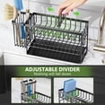 2-Tier Kitchen Sink Caddy Organzier Rack with Flexible Dish Brush ...