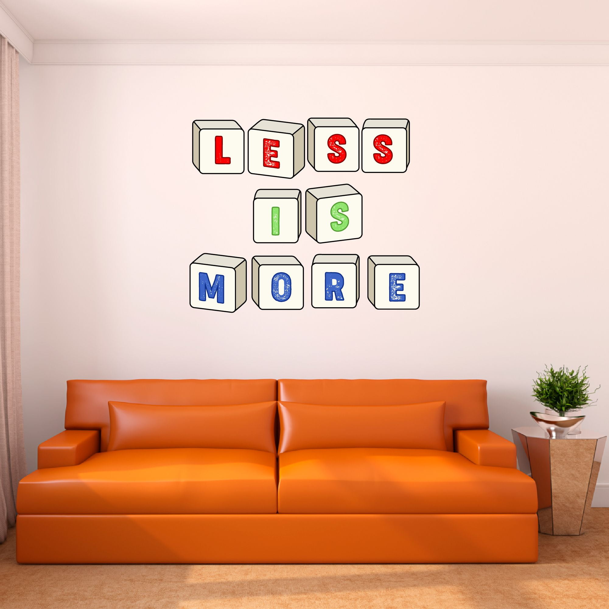 Home Wall Decal - Less is More - Cute Quote Design Inspirational Quote ...