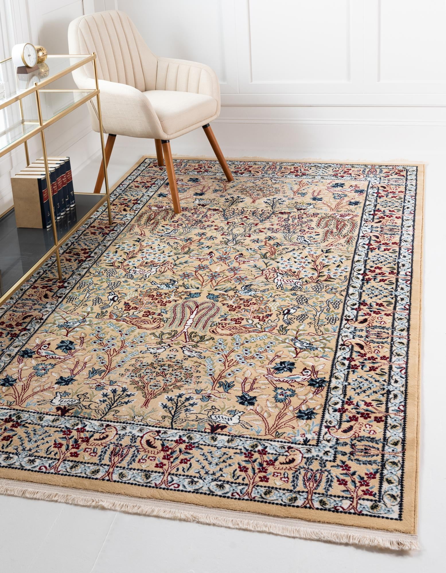 Rugs.com Rabia Collection Rug – 10' x 13' Beige Low Rug Perfect For ...