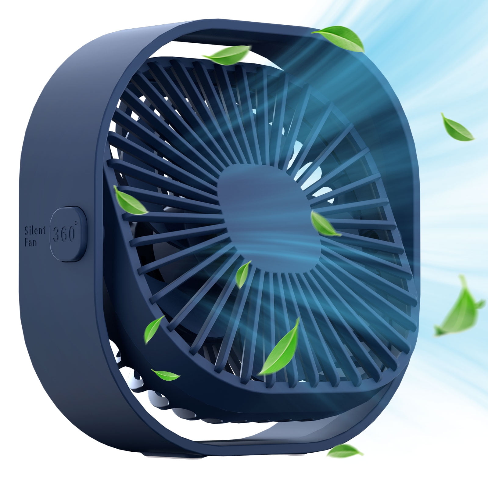 4 Inch USB Small Desk Fan, 3 Speeds Quiet Portable Desktop Table Fan ...