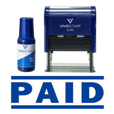 Vivid Stamp Paid In Full Self-Inking Office Rubber Stamp (Blue) - Large ...