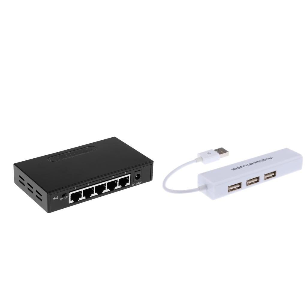 Desktop Ethernet Splitter 5 puertos Desktop Network Switch USB 2.0 ...