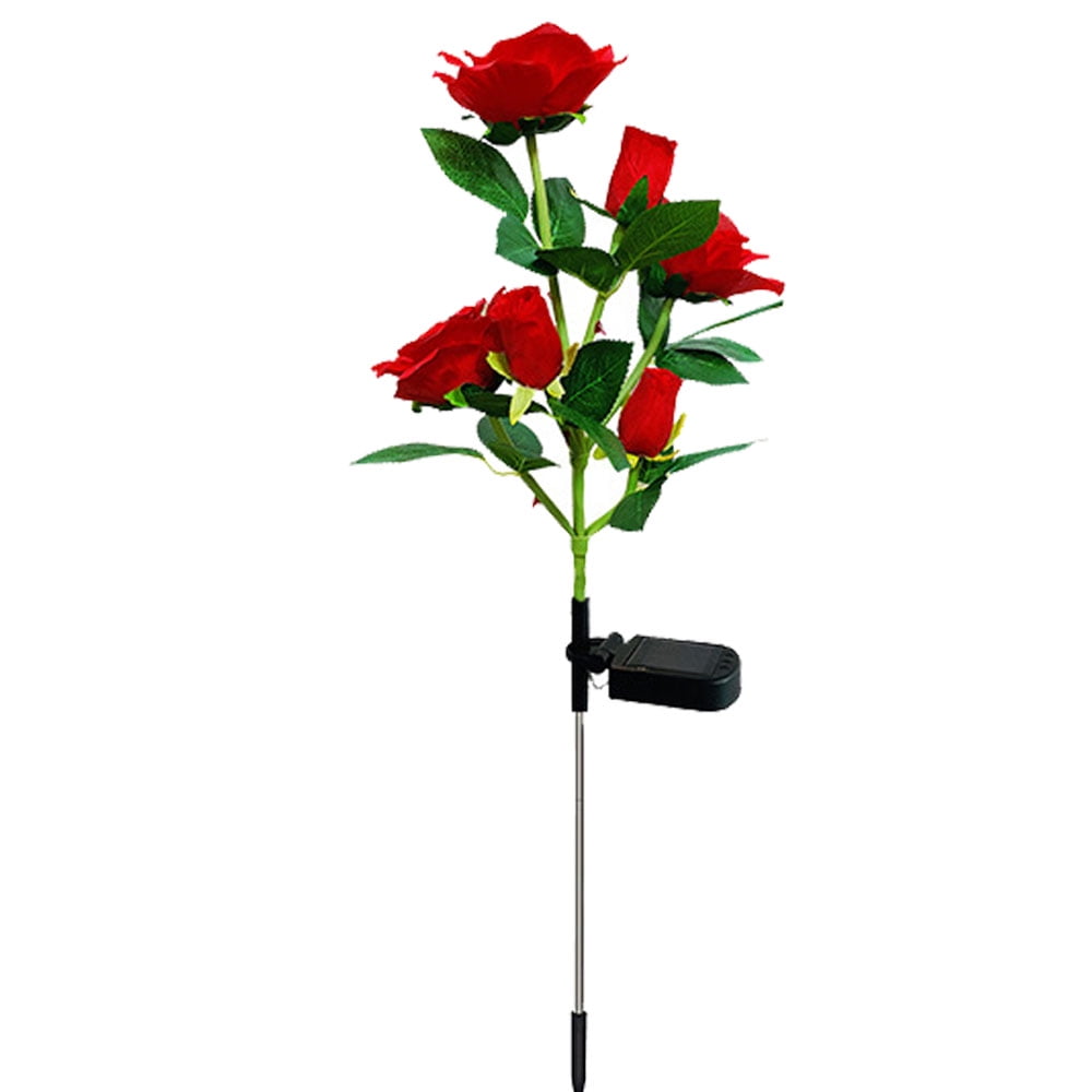 Solar outdoor light rose flower decoration for garden path landscape ...