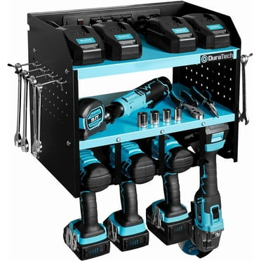 Power Tool Organizer Wall Mount with Charging Station, Heavy Duty Drill ...