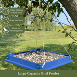 Backyard Essentials Platform Bird Feeder Large Hanging Metal Mesh ...