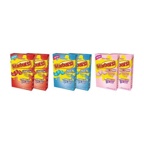 Starburst STG Drink Mix Variety Pack, 2 Cherry, 2 Blue Raspberry, 2 ...
