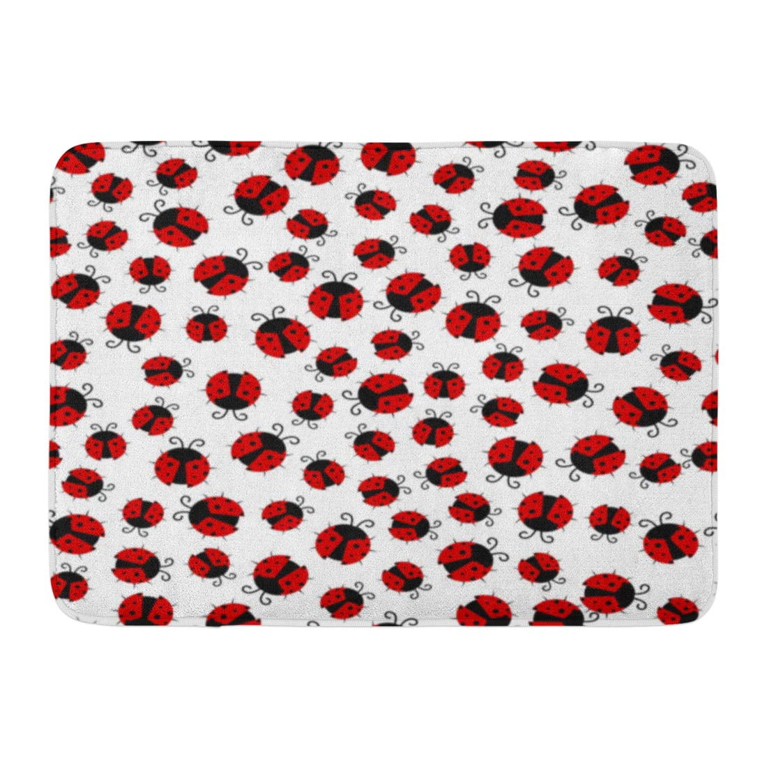 GODPOK Baby Red Line Ladybug Abstract White Animal Beautiful Rug ...