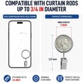 44pcs Curtain Rings with Clips Hooks, 1 inch Silver Metal Stainless ...