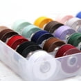 Threadart 25 pcs Prewound Sewing Thread Bobbins | 50/3 Spun Polyester ...