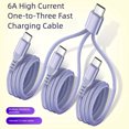 3 in 1 Type C Charging Cord Nylon Braided Triple Port Design for Phones ...