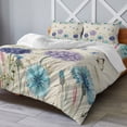 4 Piece Duvet Cover Set Twin, Farm Blossom Floral Hydrangea Soft ...