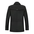 Ccrftgi Winter Coats For Men Thermal Wool Blend Zipper Peacoat Soft Single Breasted Black