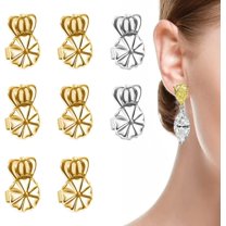 4 Pairs Earring Backs, Silver Plated Earring Backs Replacement ...