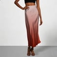 Bovxnpu Women's Satin Midi Skirt Satin Casual Elastic Waist Ankle ...