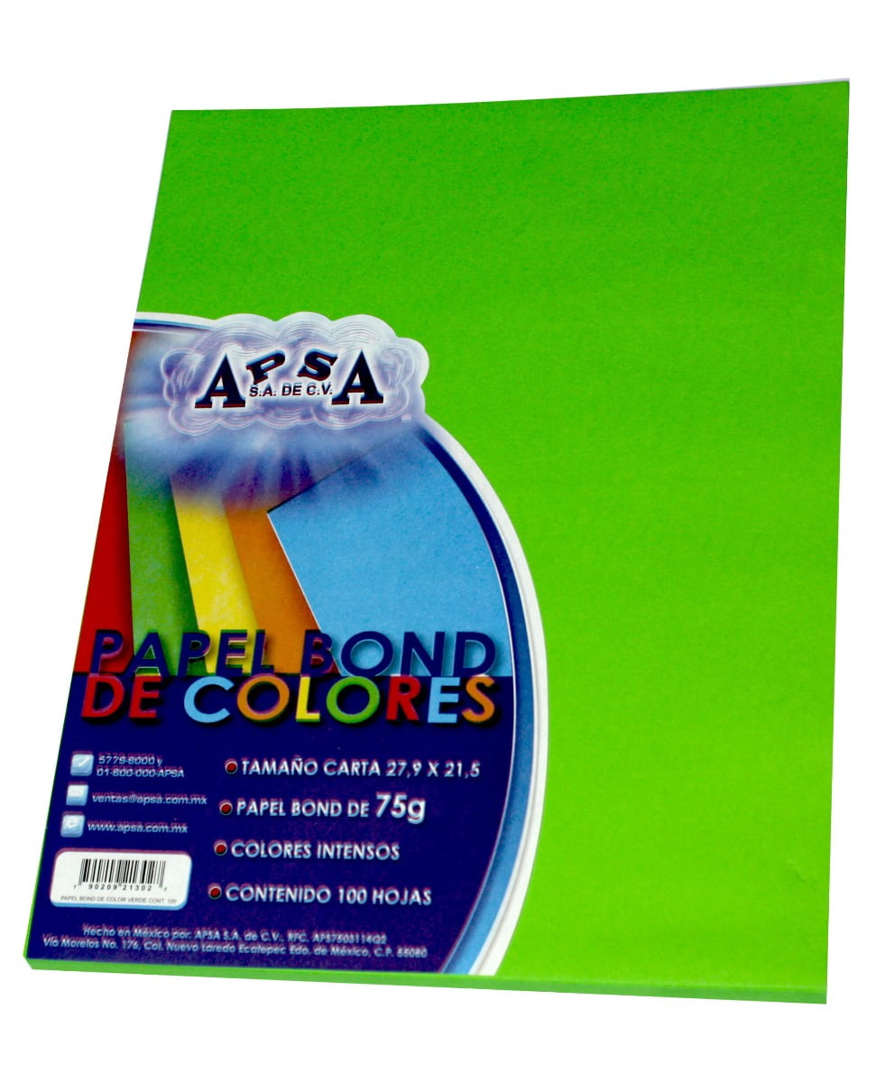 uOffice Colored Bond Paper Bundle 8.5" x 11", 20lbs, 100 Pages, Green ...