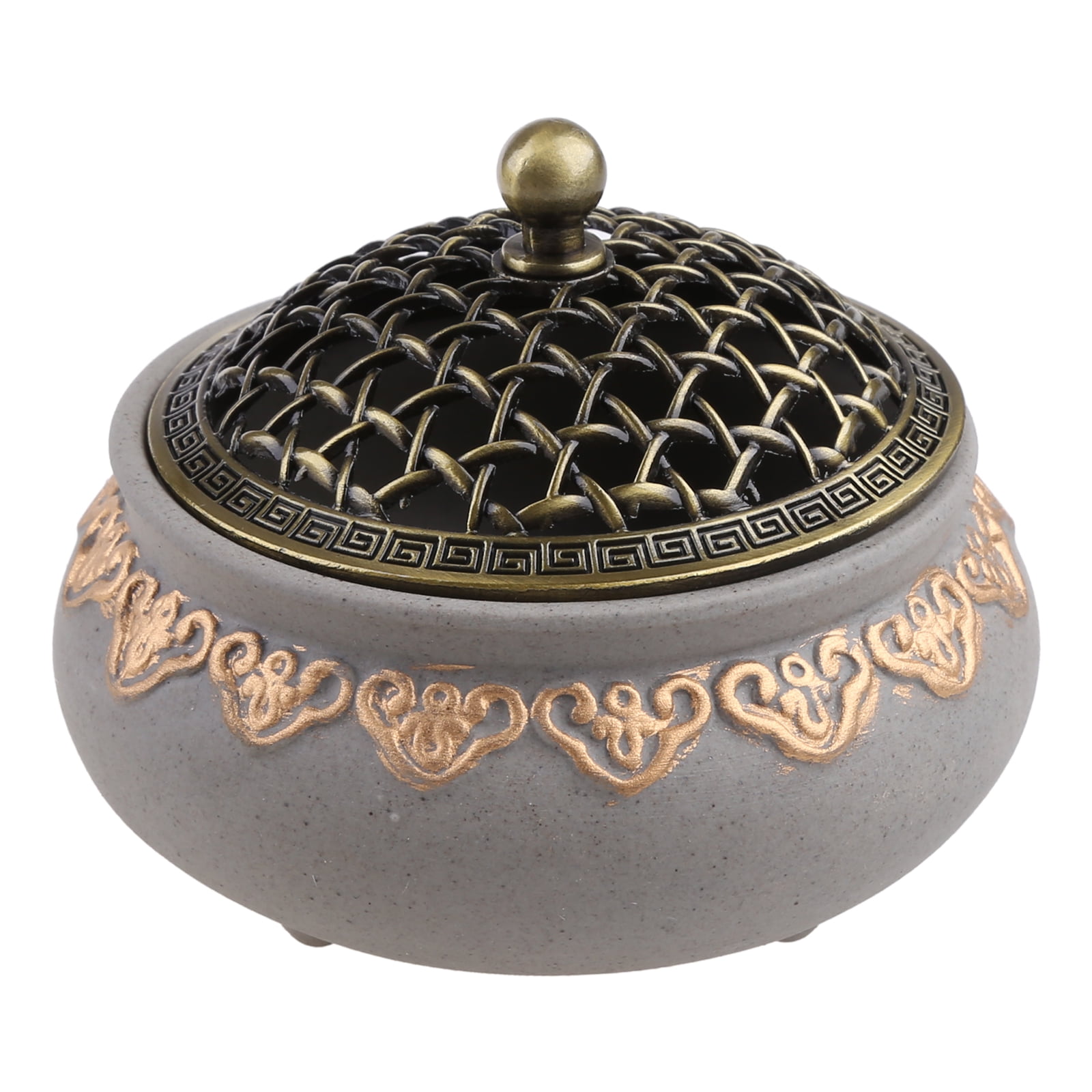 RABBITH Round Ceramic Censer Classical Incense for Burner with Cover ...