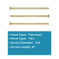#14 x 8 Inch Structural Wood Screws, 1000Hr Salt Spray Rust Resistant ...