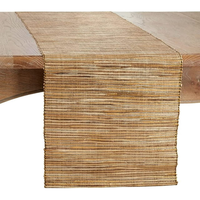 Fennco Styles Shimmering Woven Nubby Texture Water Hyacinth 14 x 90 ...