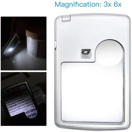 ultra-thin 3-6 Times Rectangular Led Light Card Portable Resin Optical ...