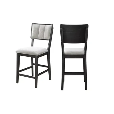 Weston Home Landen Linen Keyhole Counter Height Stool, Set of 2, Dark ...