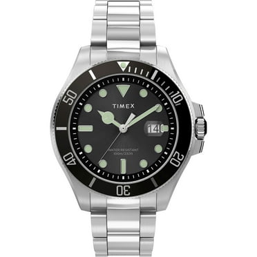 Timex Men's Harborside Two-Tone/Blue 42mm Dress Watch, Stainless Steel ...