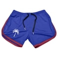 Bpyeka Men's Palm Tree Print Mesh Shorts, Elastic Waist Drawstring Swim ...