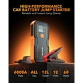 Jump Starter 6000A for All Gas/12L Diesel, Car Battery Jumper Starter ...