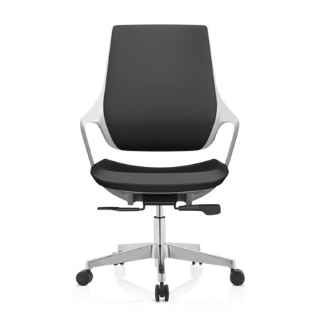 Olio Designs Mia Office Chair, White Shell, Black Fabric - Walmart.com ...