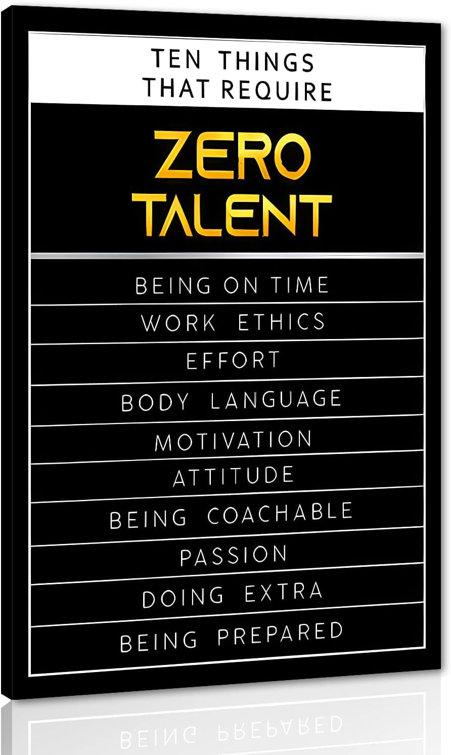 Golden Ten Things Require Zero Talent Inspirational Office Quotes Wall ...