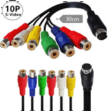 10 Pin S-Video to Female RGB 6 RCA 10 Pin Din S-Video Male Component ...