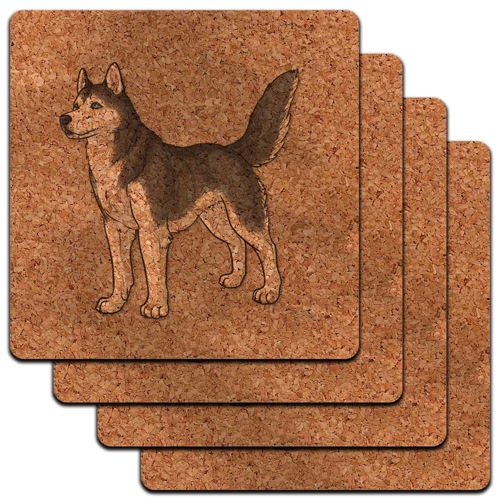 Siberian Husky Pet Dog Low Profile Cork Coaster Set - Walmart.com