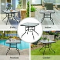 NiamVelo Outdoor Patio Table with Umbrella Hole 32 inch Tempered Glass ...