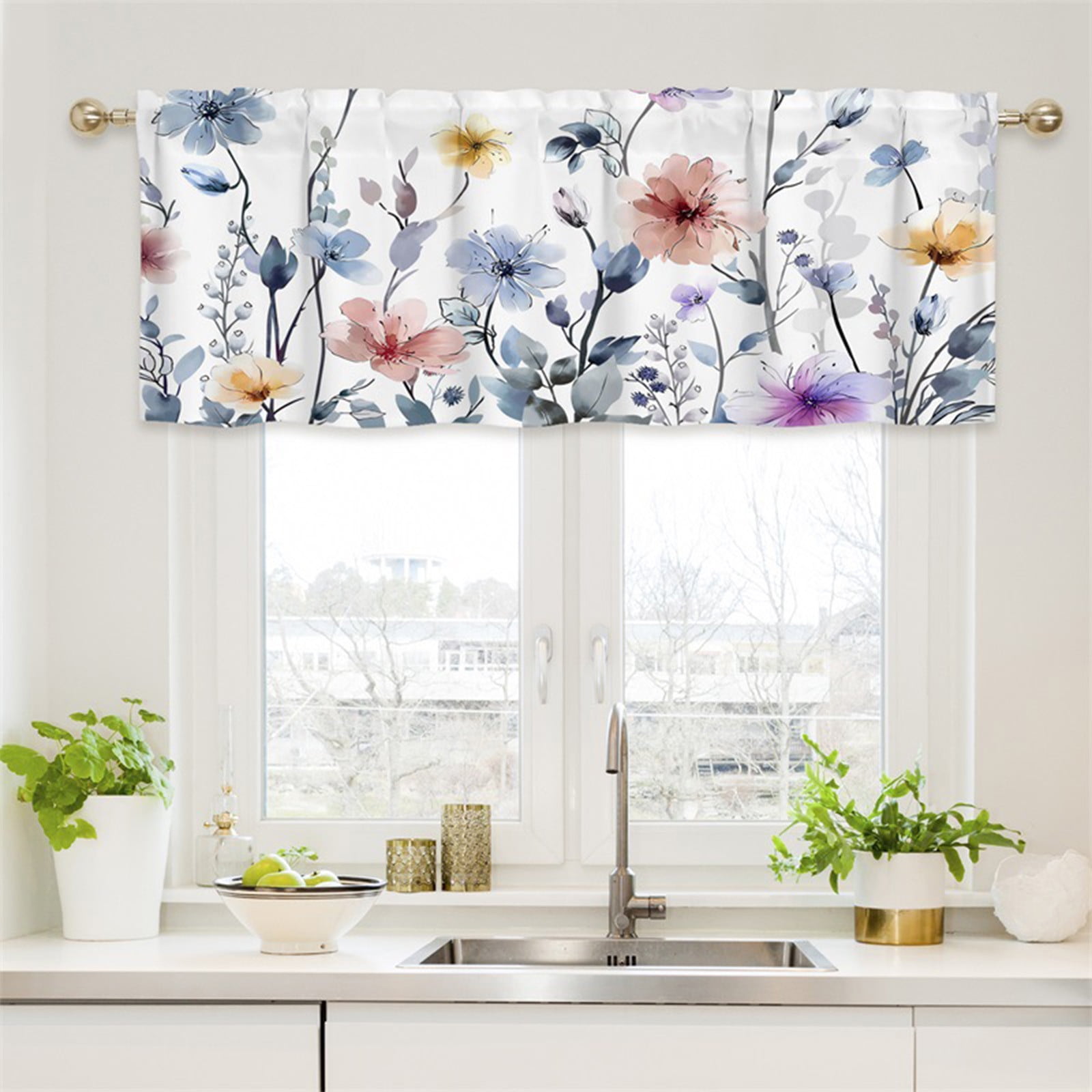 Click here for Jubipavy Short Floral Small Window Valance Curtain... prices