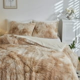Wajade Full Furry Plush Comforter Set - 3PC Faux Fur Bedding Set ...