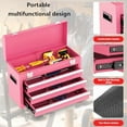 3 Drawer Metal Tool Box, Portable Metal Tool Box with EVC Liners and ...
