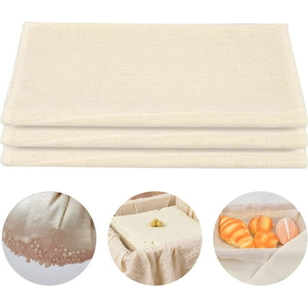 PERTTYUNG 3 Pieces Muslin Cloths, Unbleached Cheesecloth, Reusable ...