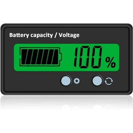 TOOAD DC Battery Meter, Digital Battery Voltage Capacity Percentage ...
