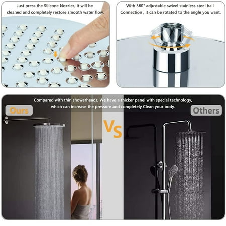 Huge Flow Shower Head Shower Booster Full Electroplating Shower Head ...