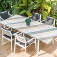 Blue Khaki Fitted Rectangle Tablecloth 32" x 96" Striped Concise Brush ...