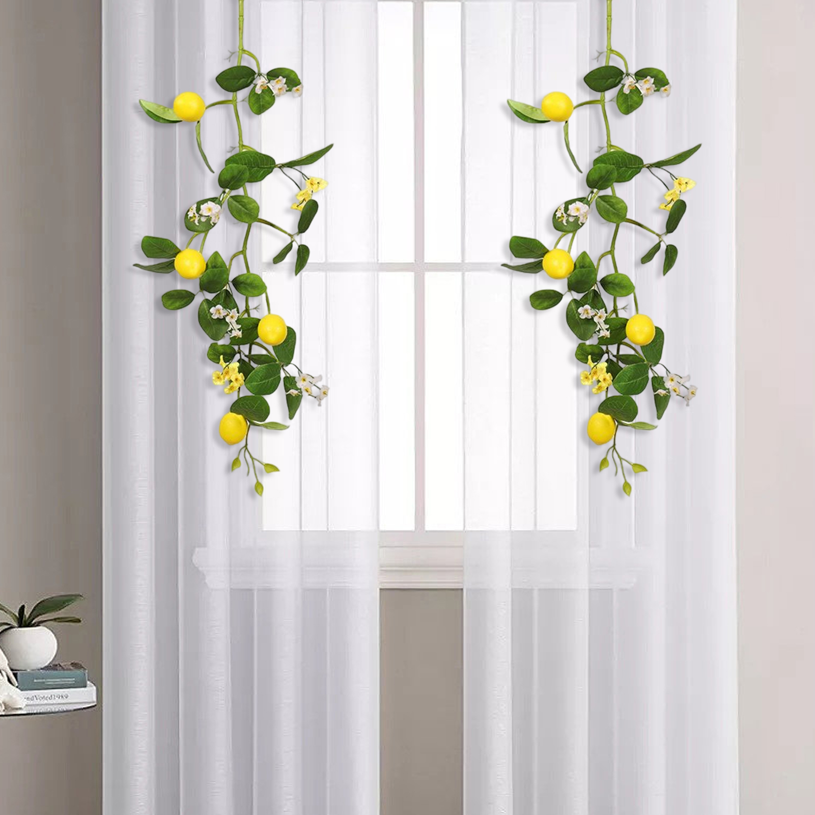 Limei Fake Lemon Vine 23.6" Realistic Vivid Aesthetic Artificial Flower ...