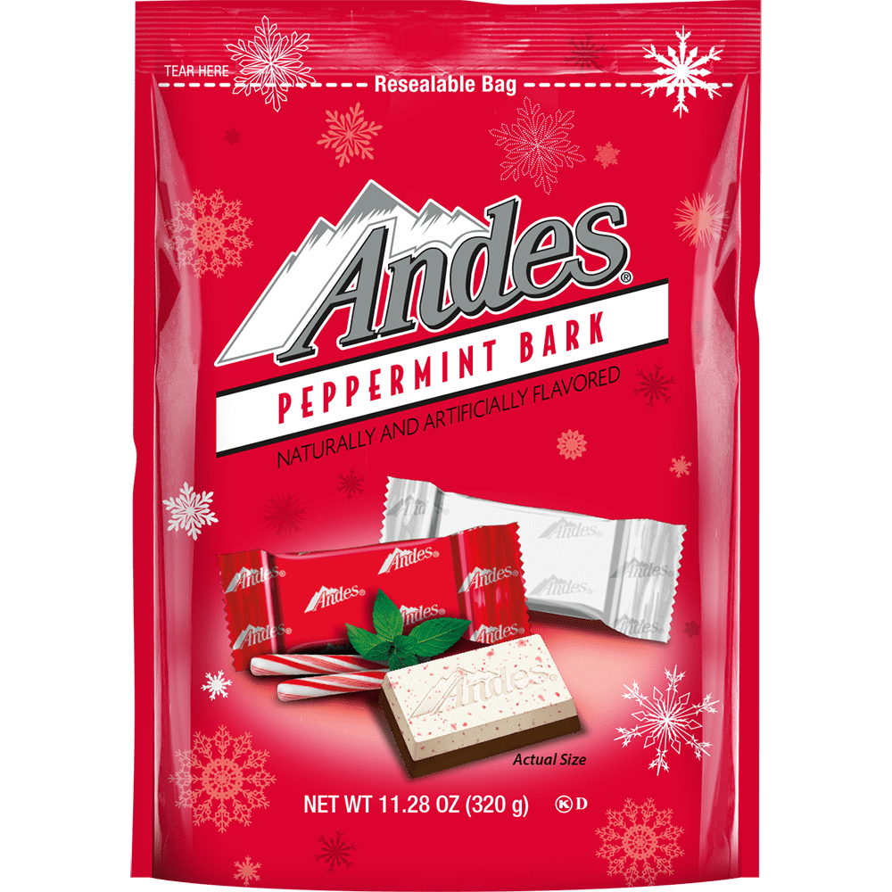 Andes Holiday Peppermint Bark Candy, 11.28 Ounce Resealable Bag ...