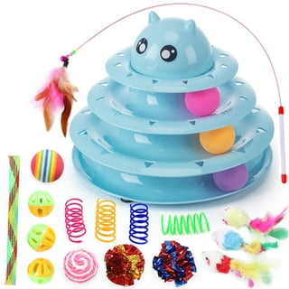 Purrfect Feline Titan's Tower Interactive Cat Toy, Blue Toy for Indoor ...