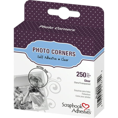 Scrapbook Adhesives Photo Corners Self-Adhesive .375" 250/Pk-Clear ...