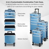 Byootique Sky Blue 4in1 Cosmetic Trolley with Train Wheels, Travel ...