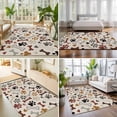 4x6 Paw Print Area Rug for Living Room, Washable Non Slip Low Pile Soft ...