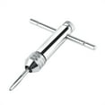 Adjustable Long T-Handle Ratchet Tap Wrench with Screw Thread Plug Taps ...